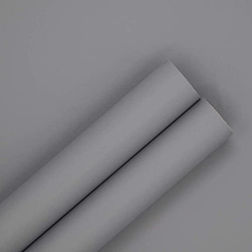 Grey Self-Adhesive Wallpaper 17.71"x118"‌/Roll Solid Color Decorative ...