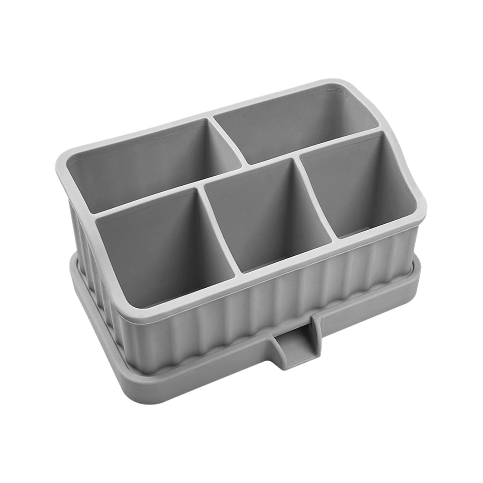 Grey Silicone Toothbrush Toothpaste Storage Box With 6 Compartments ...