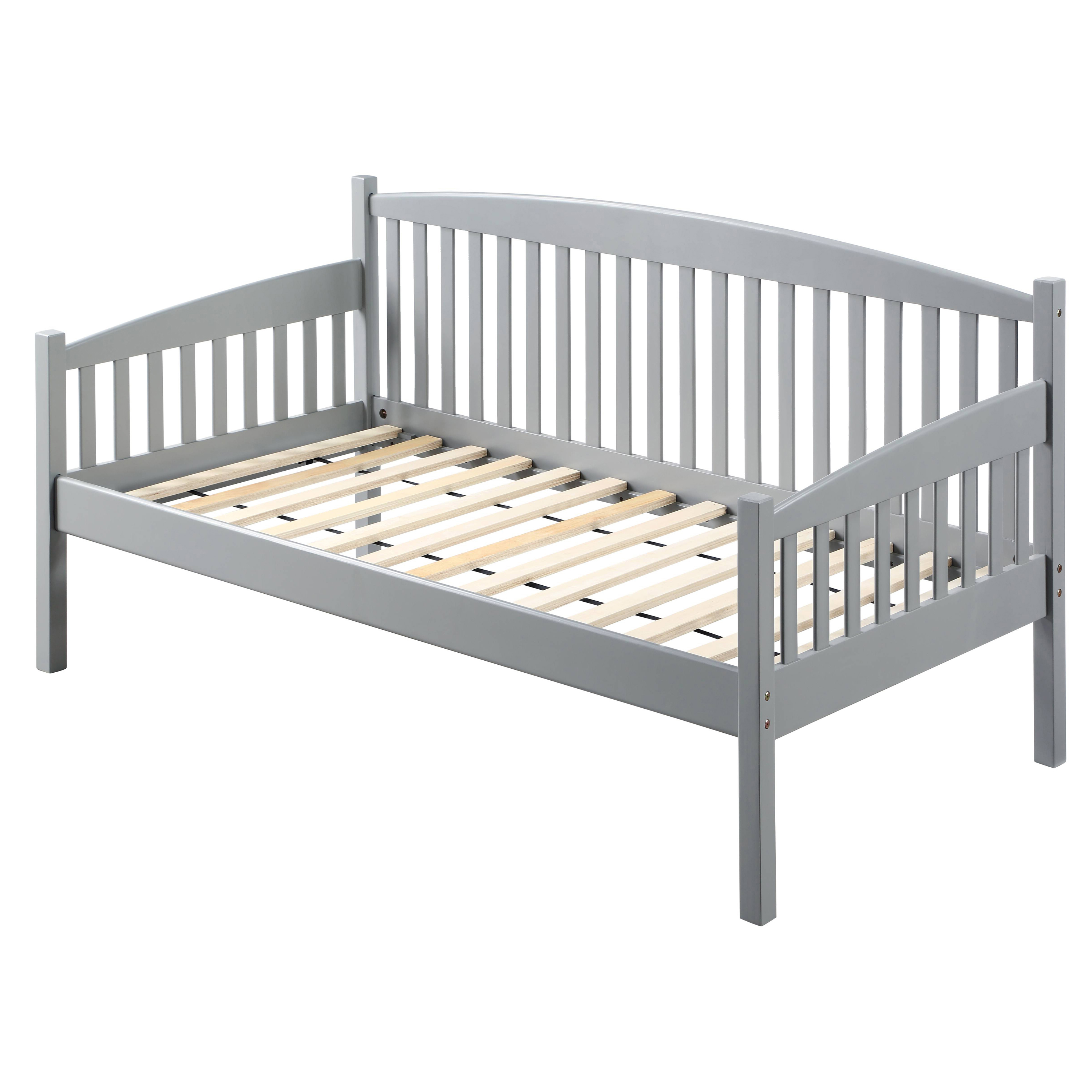 Grey Slatted Wood Mission Daybed - Twin Size for Bedroom, Guest Room or ...