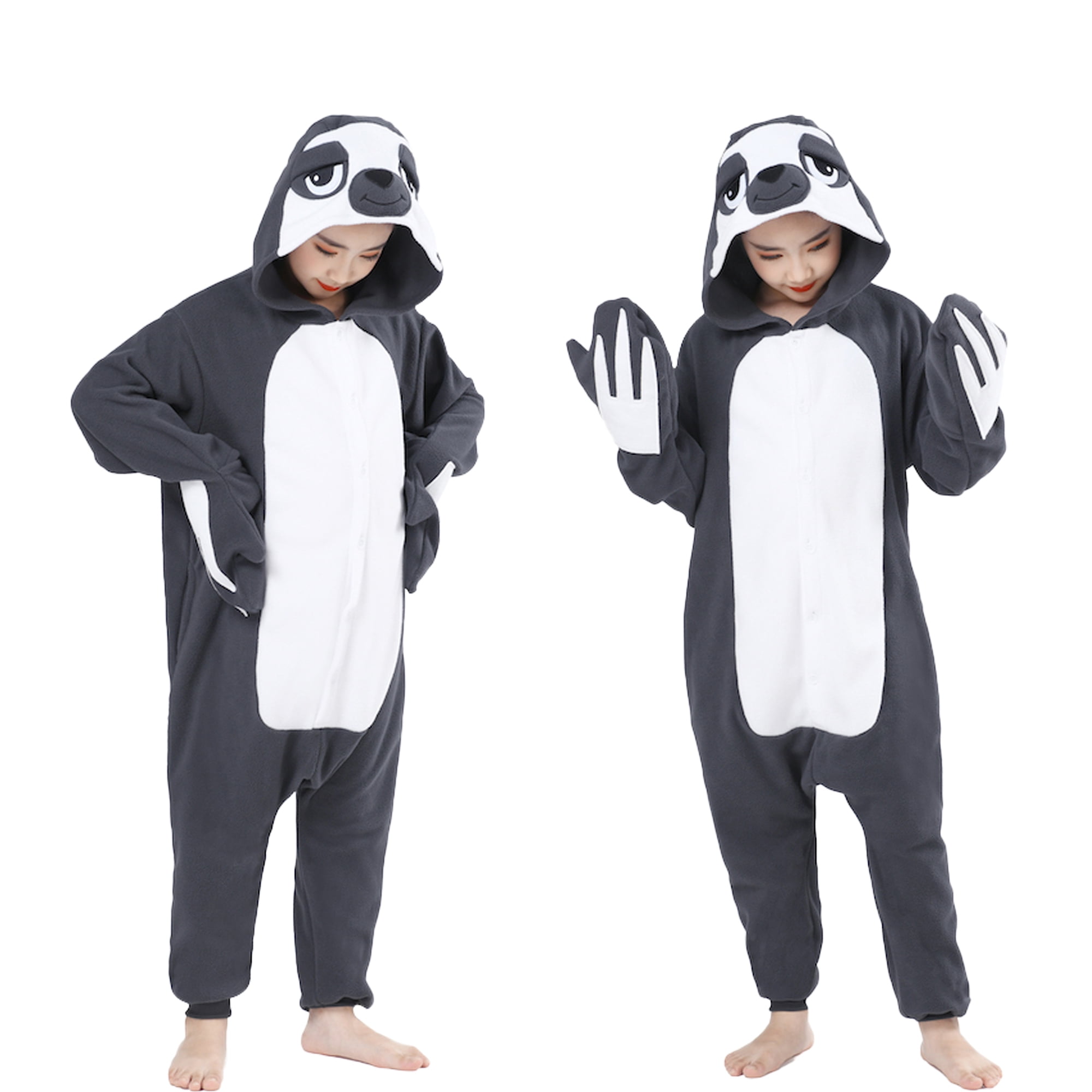 Grey Sloth Onesie Kids CANASOUR Cosplay Animal Pajamas for Girls and ...