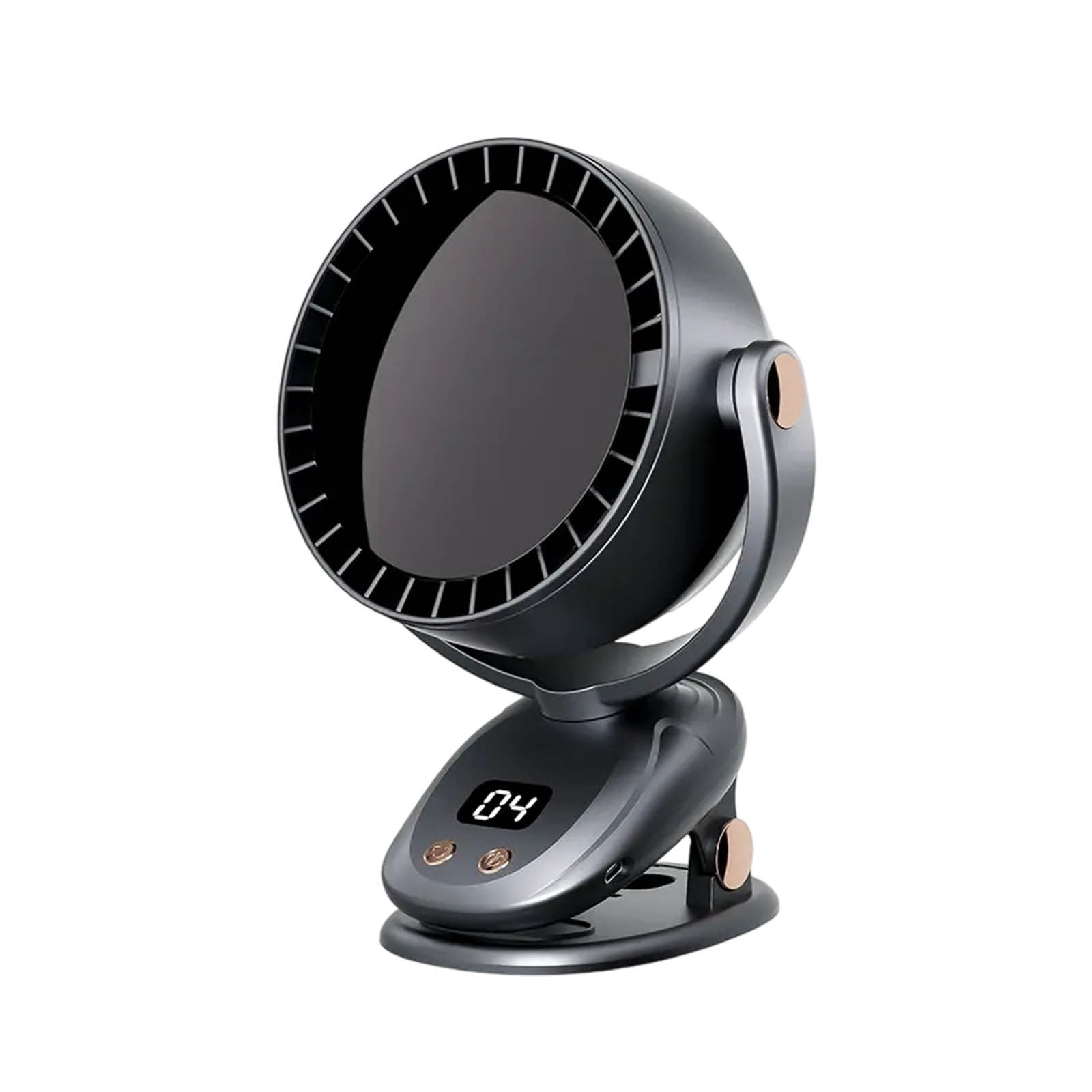 Grey Smart Shaking Head Clamp Fan 3600Mah Battery Office Desk Bladeless ...