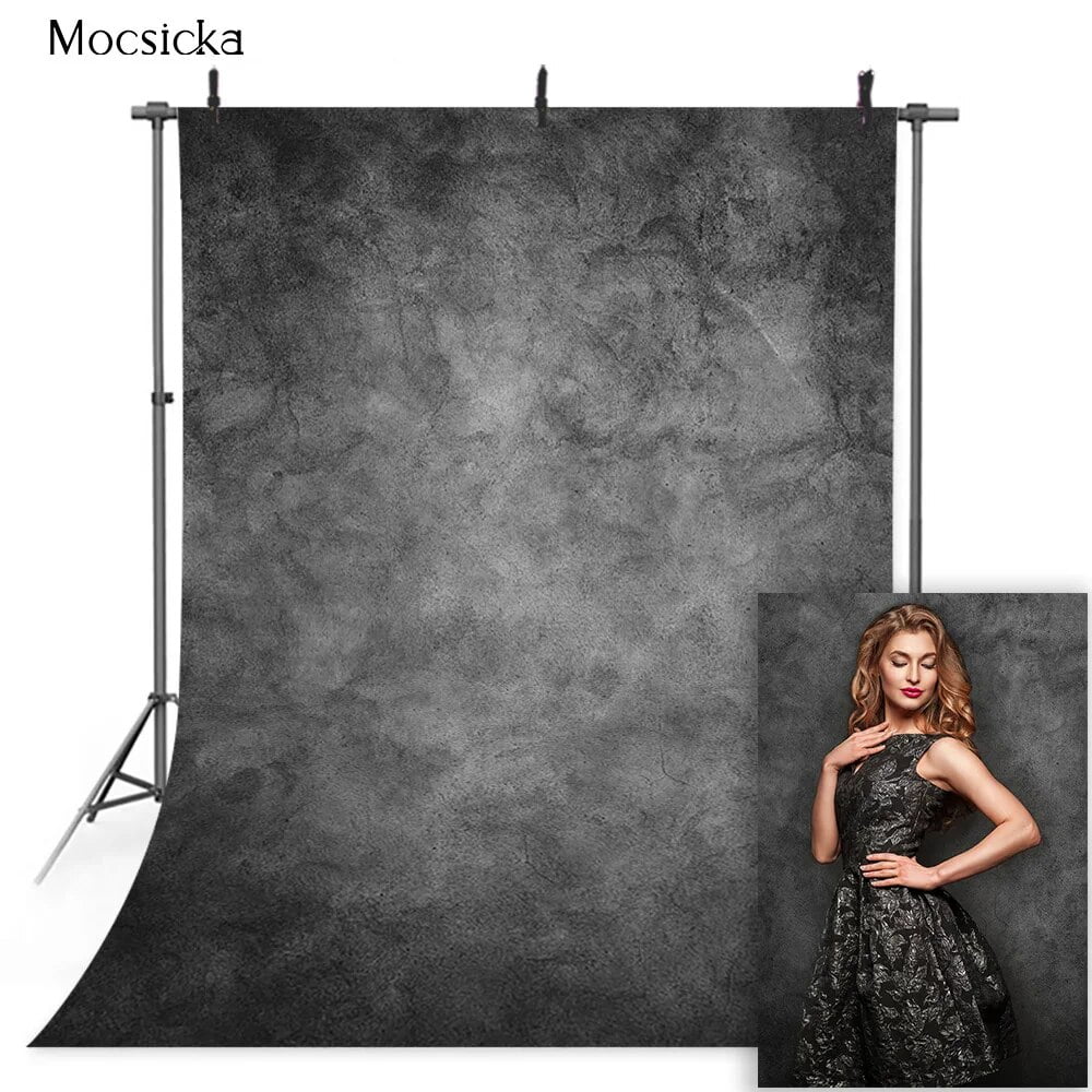 Grey Smoke Abstract Texture Women Portrait Backdrop for Photography ...
