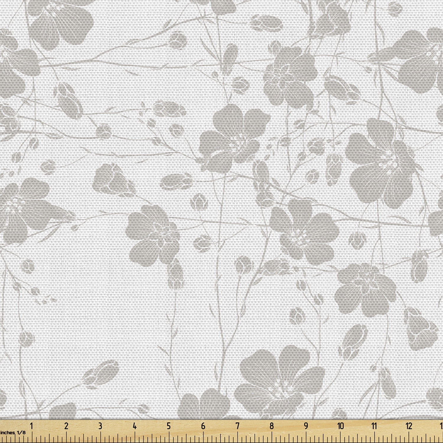 Grey Sofa Upholstery Fabric by the Yard, Natural Beauty Flower Hand ...