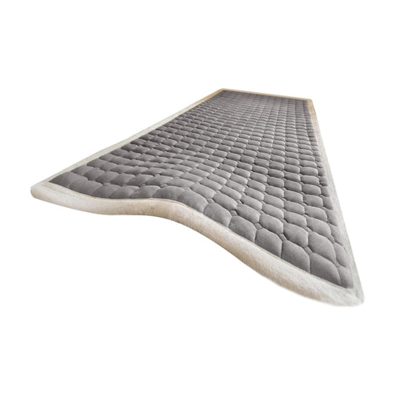 Grey Soft Flannel Mattress Pad 78.74X47.24 Inch 3 Layer Warm Antistatic ...
