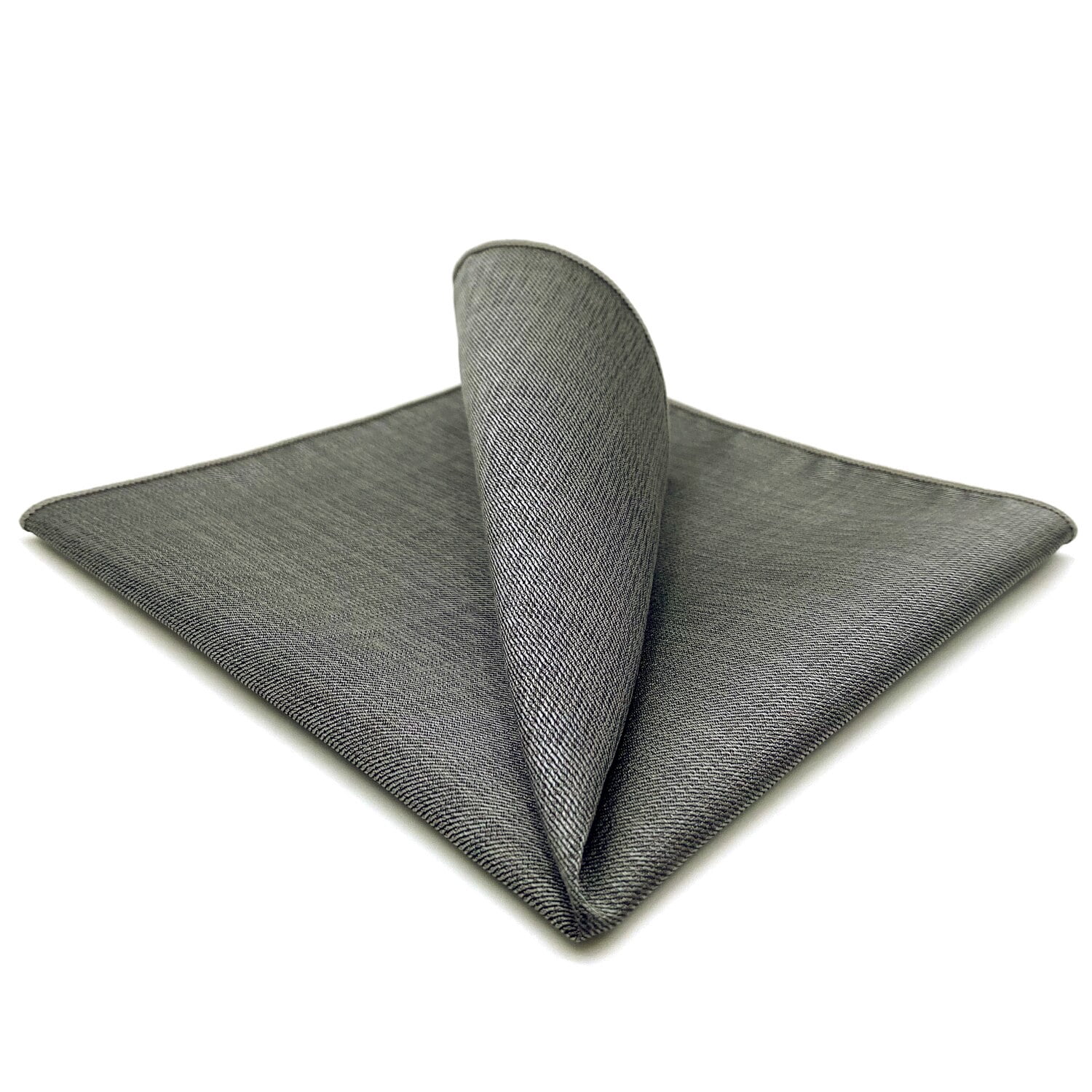 Grey Solid Silk Pocket Square for Men Business Hanky Classic Gray ...