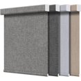 Grey Square Laminated 34.5"W x 72"H Window Roller Shades, Indoor Home ...