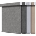 Grey Square Laminated 34"W x 72"H Window Shades, Cordless Blackout ...
