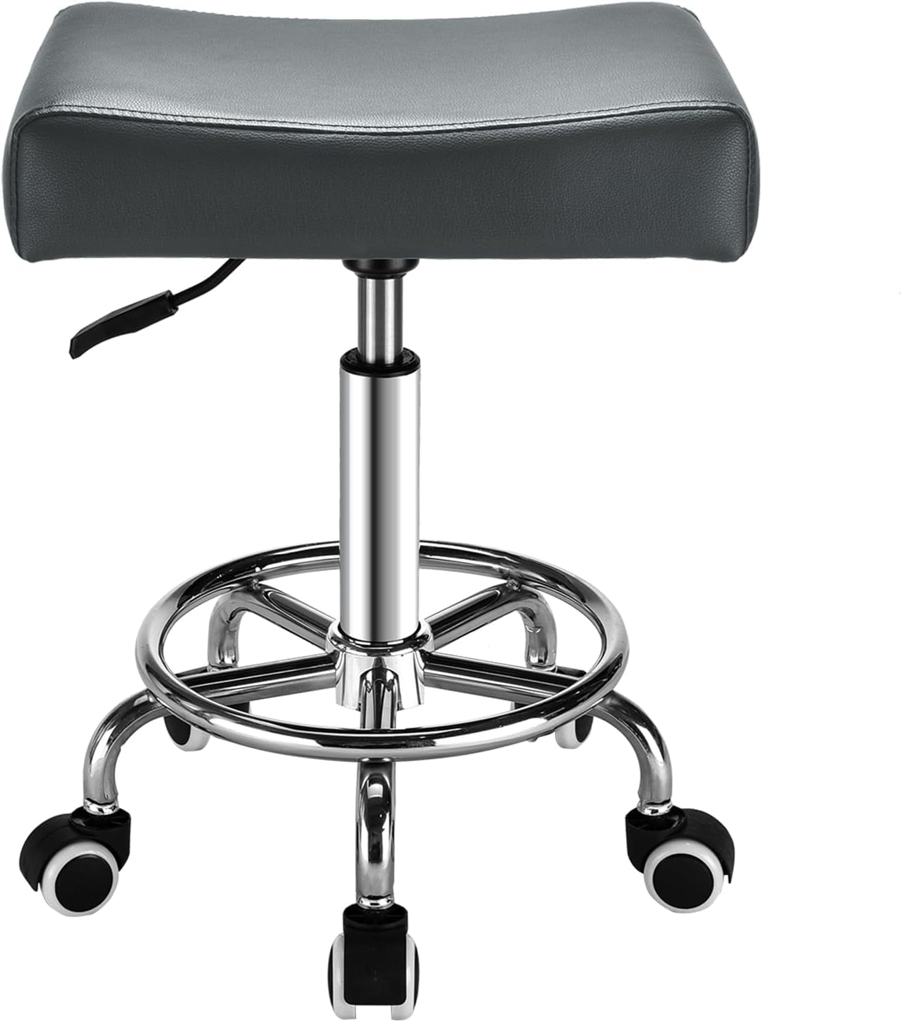 Grey Square Salon Rolling Stool - 300lbs Weight Capacity，Adjustable ...