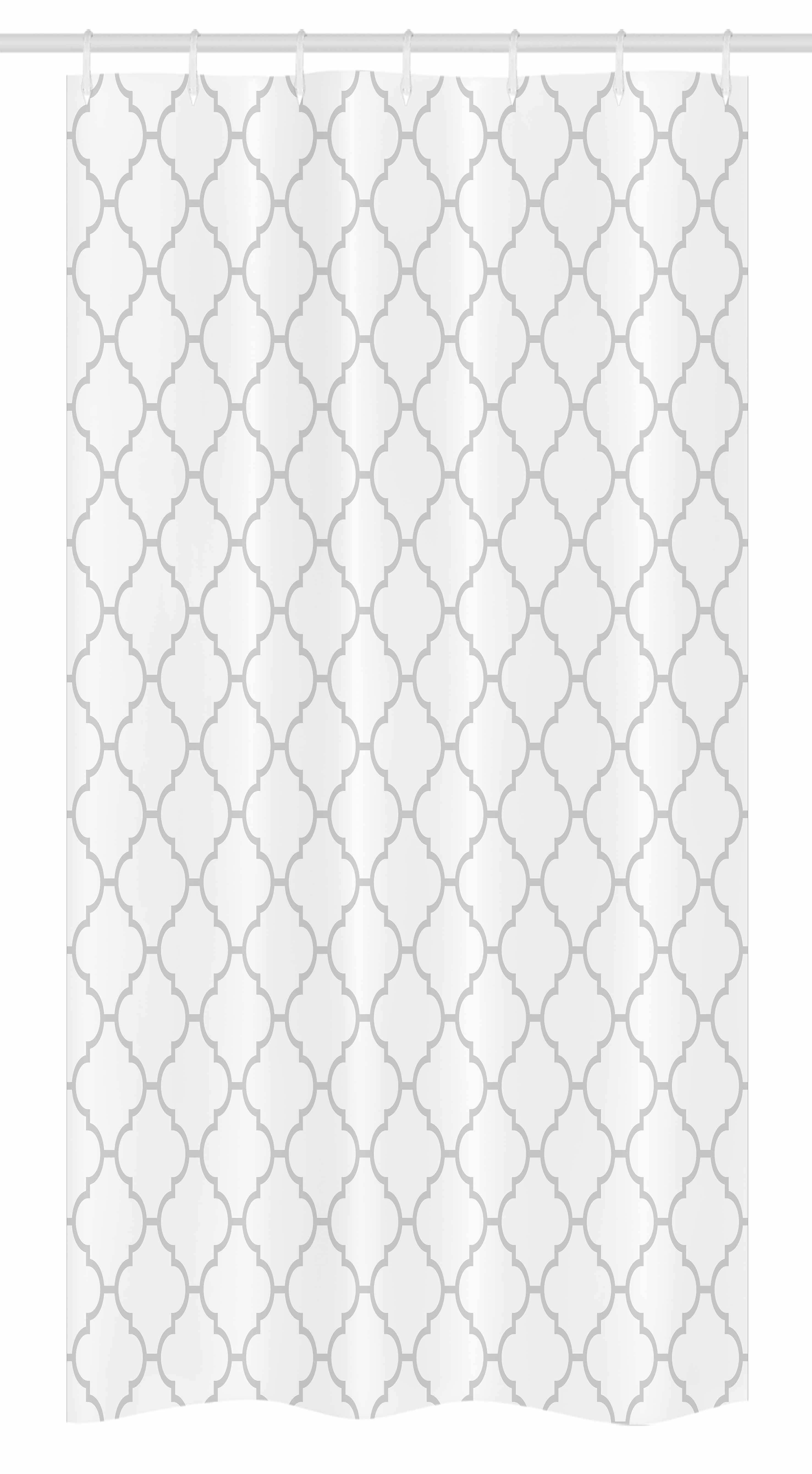 Grey Stall Shower Curtain, Simple Monochrome Patterns Geometric Linked ...
