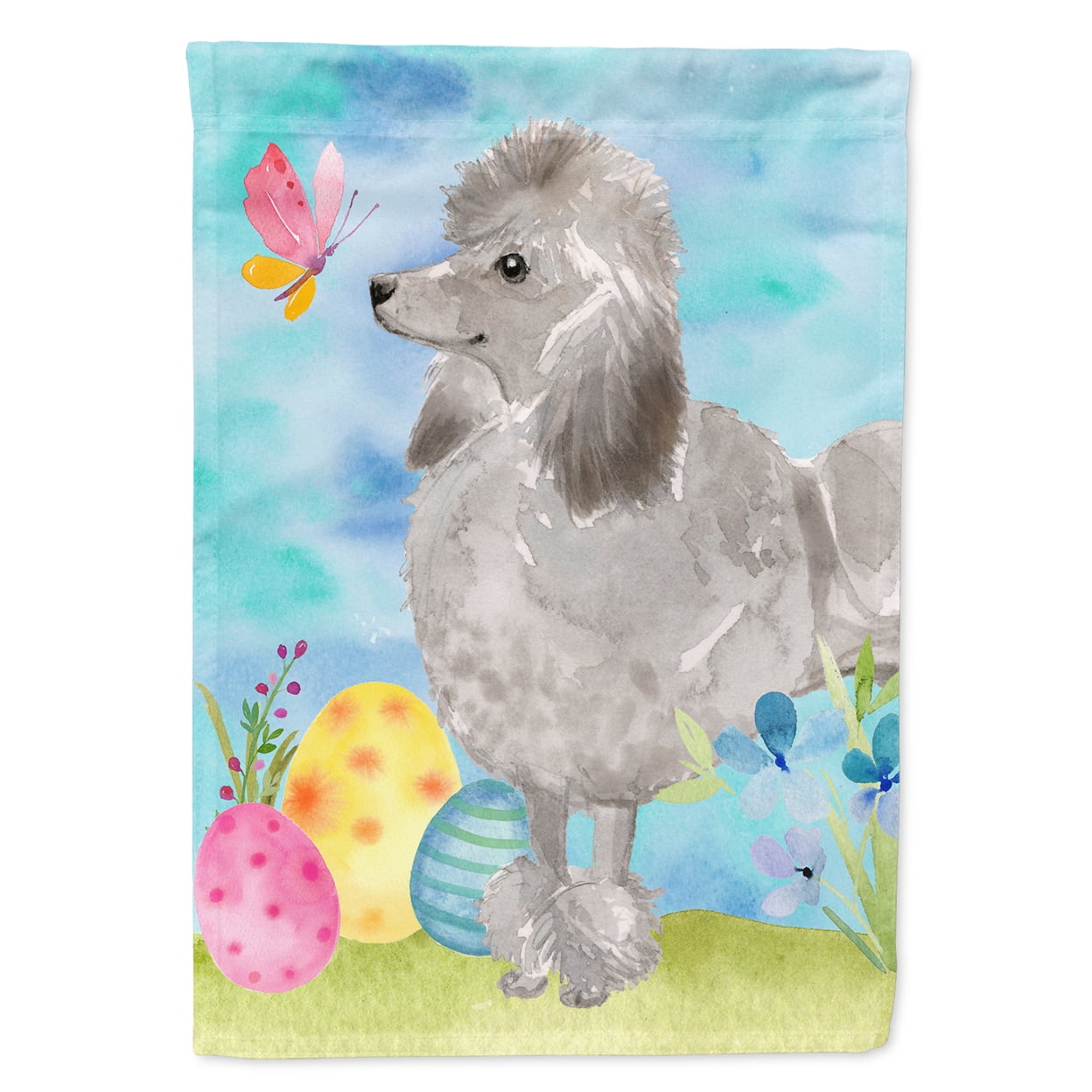 Grey Standard Poodle Easter House Flag - Walmart.com