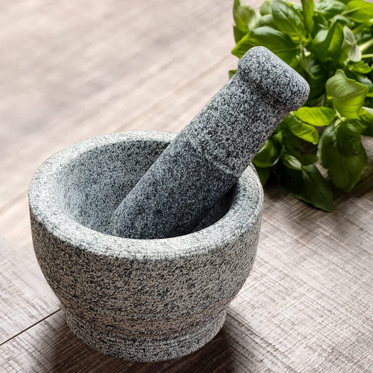 Grey Stone Mortar & Pestle Set, Large Size | Okhli Masher - Khalbatta ...