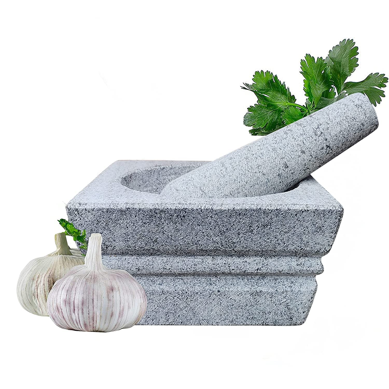 Grey Stone Mortar & Pestle Set | Okhli Masher - Khalbatta - Kharal ...