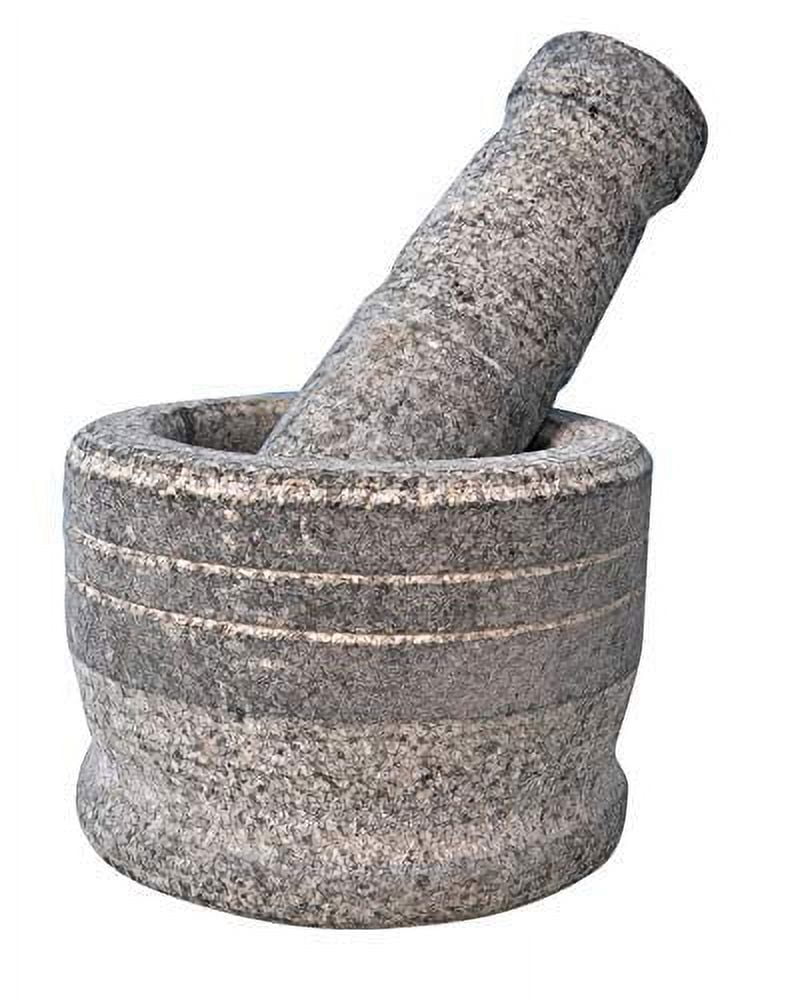 Grey Stone Mortar & Pestle Set For Spices - Okhli Masher - Khalbatta ...