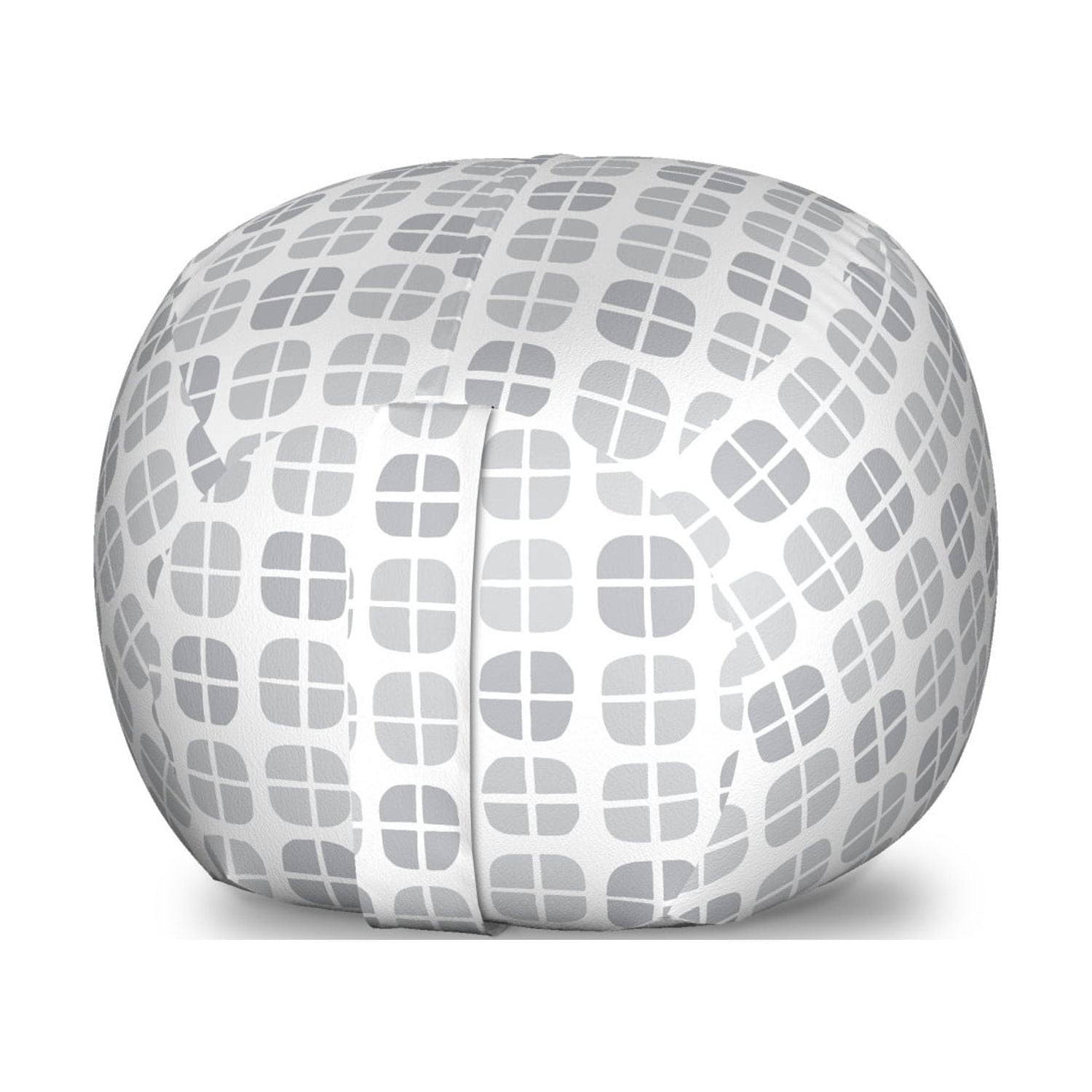 Grey Storage Toy Bag Chair, Geometric Pattern with Hand Drawn Style ...