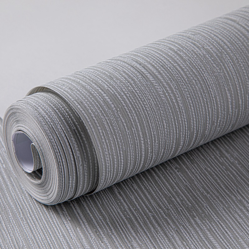 Grey Straw Fine Stripes Plain Wallpaper Bedroom Living Room Hotel Light ...