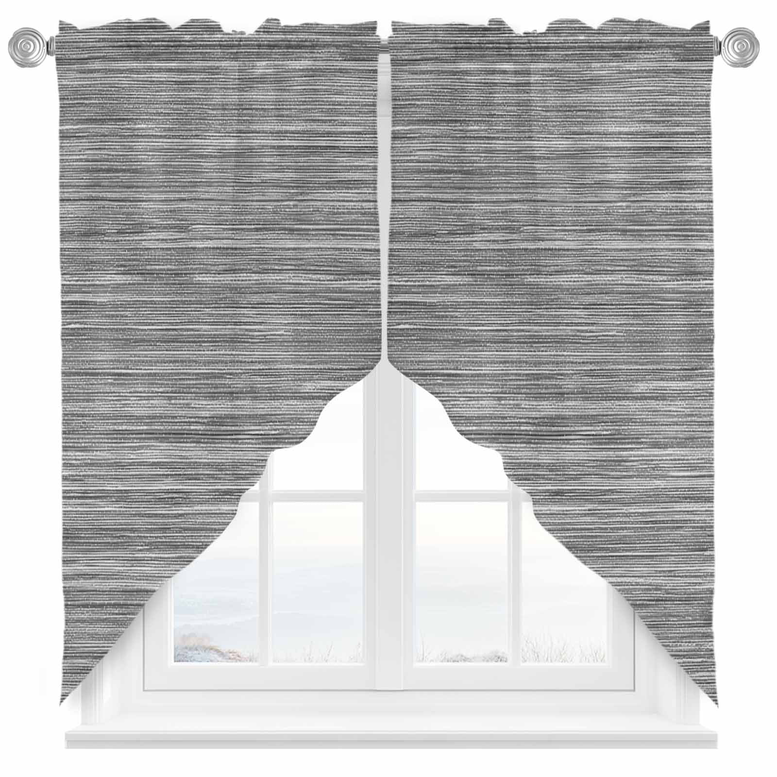 Grey Stripe Swag Kitchen Curtain Valances, Modern Abstract Art ...