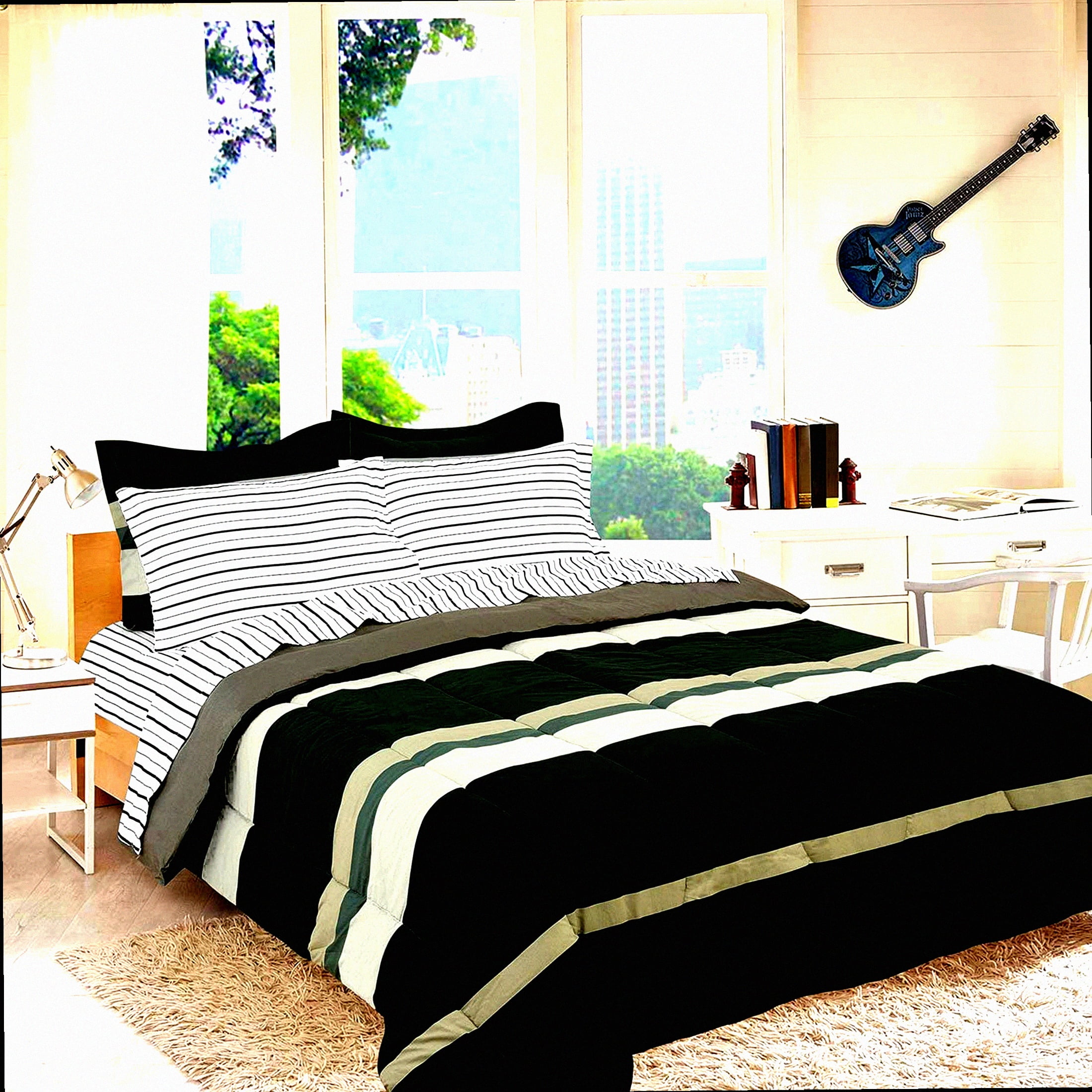 Rugby Stripe Cozy Sleep Bedding Set - Walmart.com