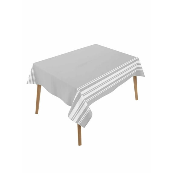 Grey Striped Table Cloth, Luxurious White Stripes Modern Abstract Art ...