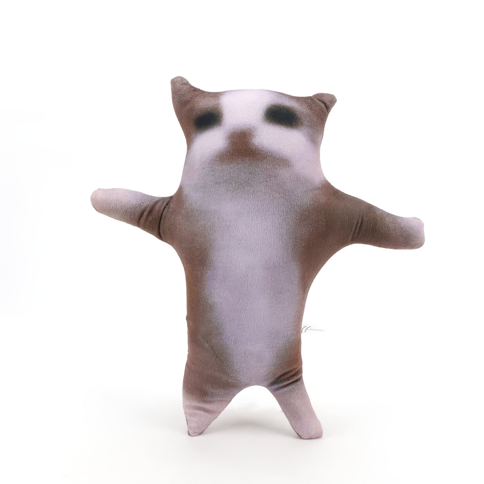 Grey Synthetic Fiber Molutian Joyful Cat Plush Toy - Stuffed Figure ...