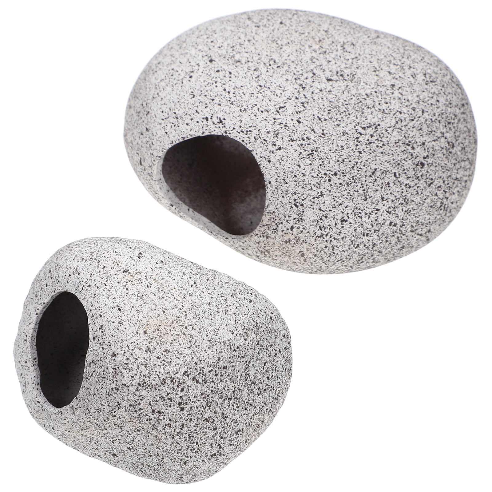 Grey Synthetic Fish Caves for Decoration Vivid Aquarium Decors 2 Pieces ...