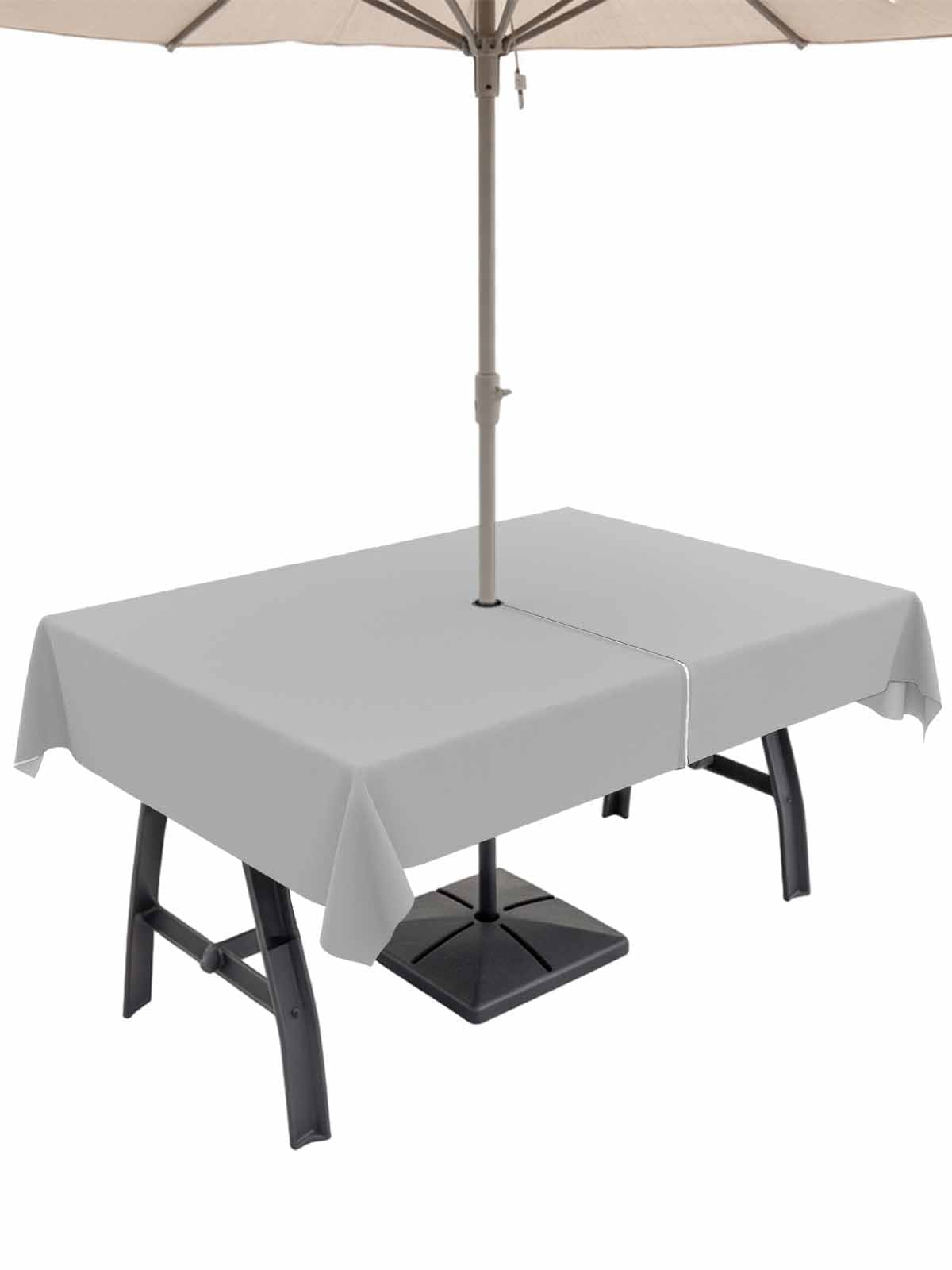 Grey Table Cloth Rectangle Outdoor Tablecloth, Modern Pure Gray ...