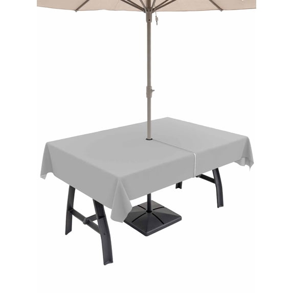 Grey Table Cloth Rectangle Outdoor Tablecloth, Modern Pure Gray ...