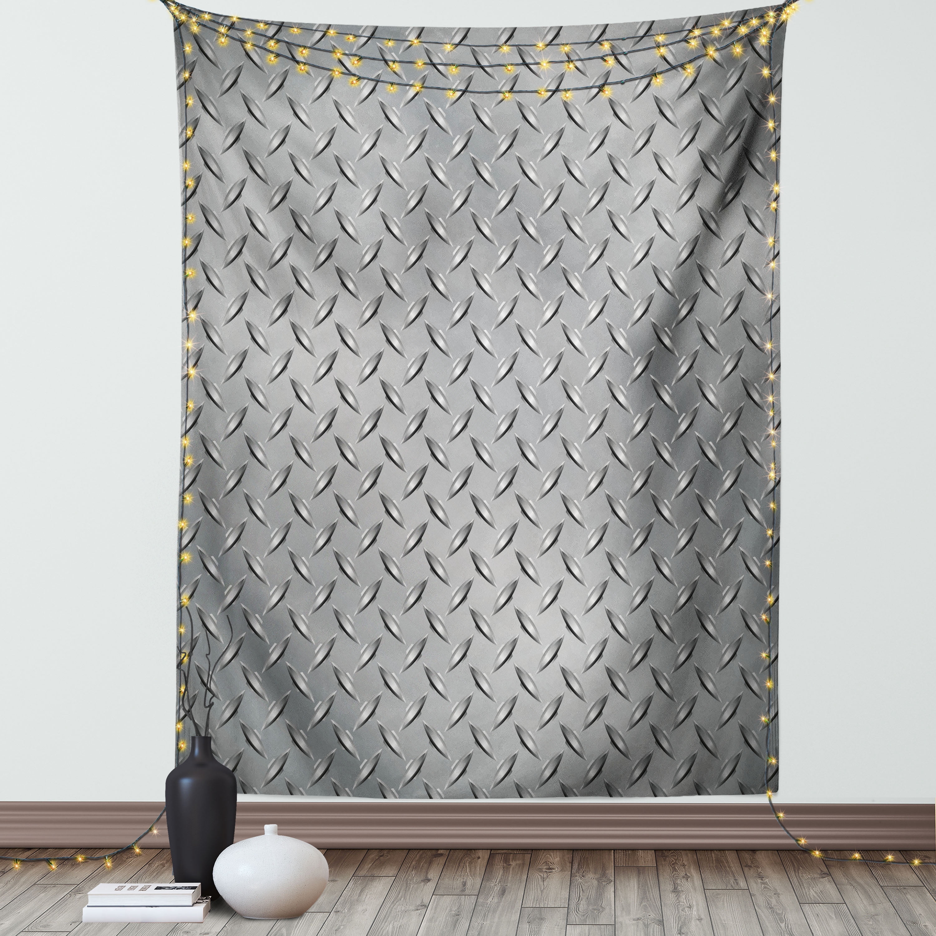 Grey Tapestry, Wire Fence Design Netting Display with Diamond Plate ...