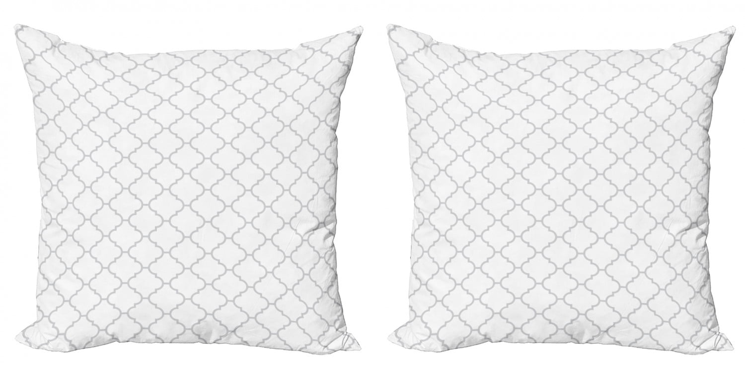 Ambesonne Grey Throw Pillow Cover 2 Pack, Monochrome Damask Pattern, 16 ...