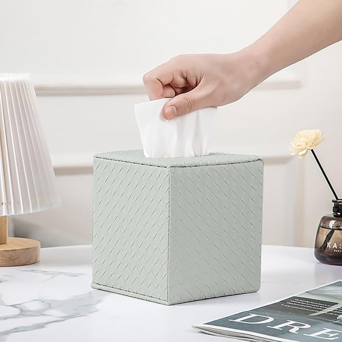 Grey Tissue Box Cover,Tissue Box Cover Square,Black Tissue Box Holders ...