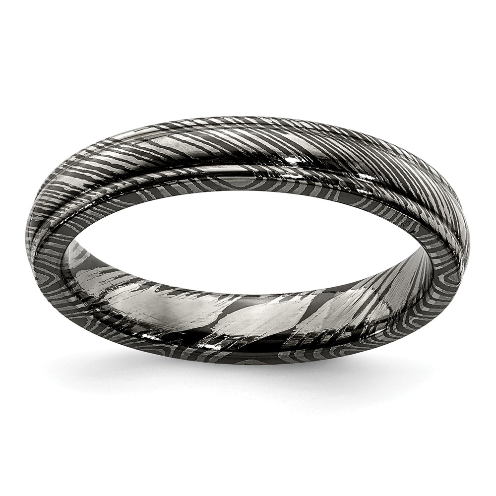 Grey Titanium Ring Band Wedding Ridged Standard Domed - Walmart.com