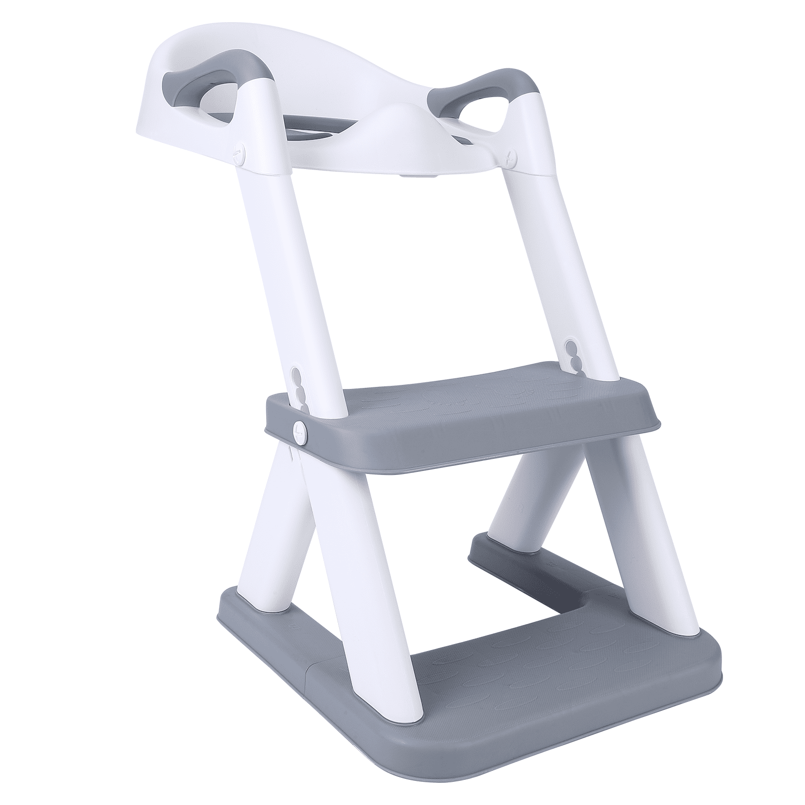 Grey Toilet Training Seat, Foldable Potty Trainer with Step Stool Ladder, Triangular Design for ...