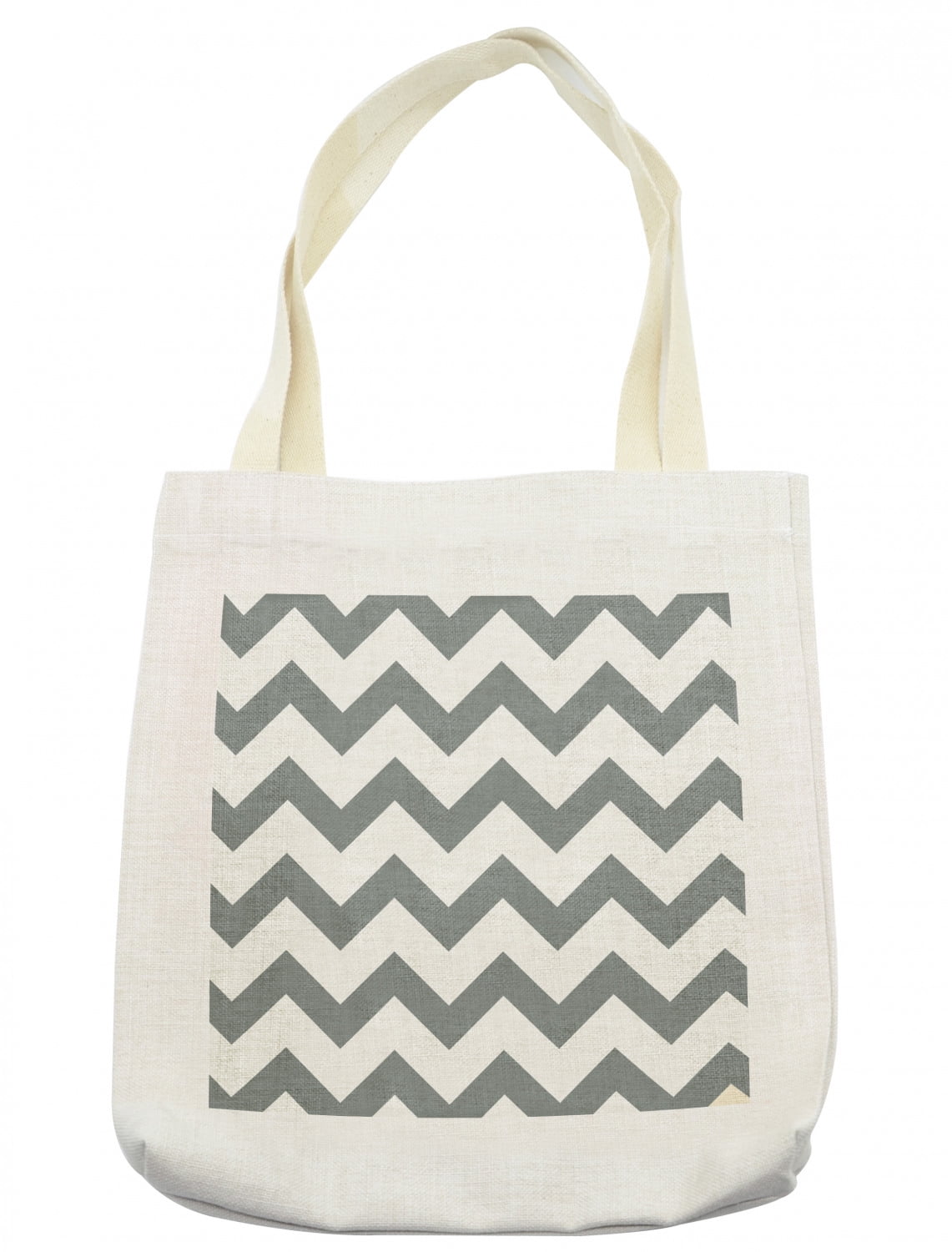 Grey Tote Bag, Grey and White Chevron Pattern Classic Geometrical ...