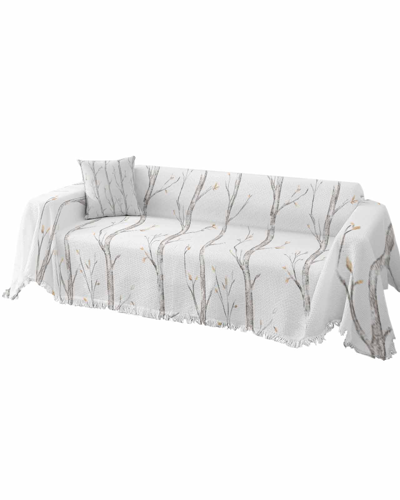 Grey Tree Sofa Covers for 3 Cushion, Washable Couch Cover for Sectional ...
