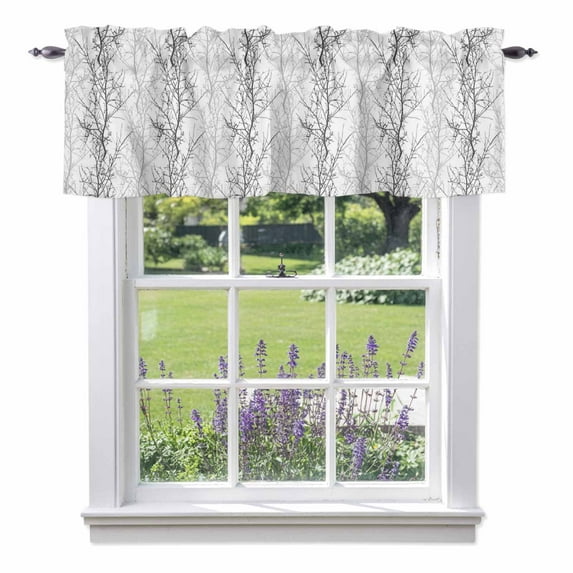 Grey Tree Valances for Windows, Branch Valance Window Treatment Rod ...