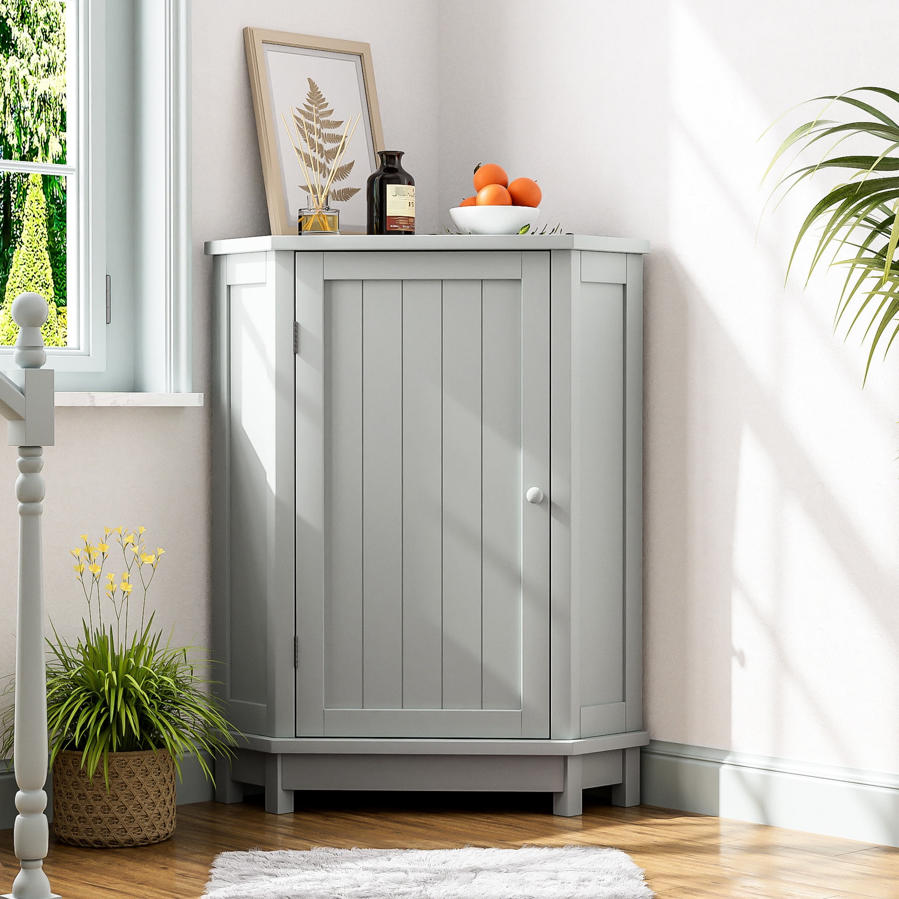 Grey Triangle Storage Cabinet | Versatile Use in Various Rooms ...