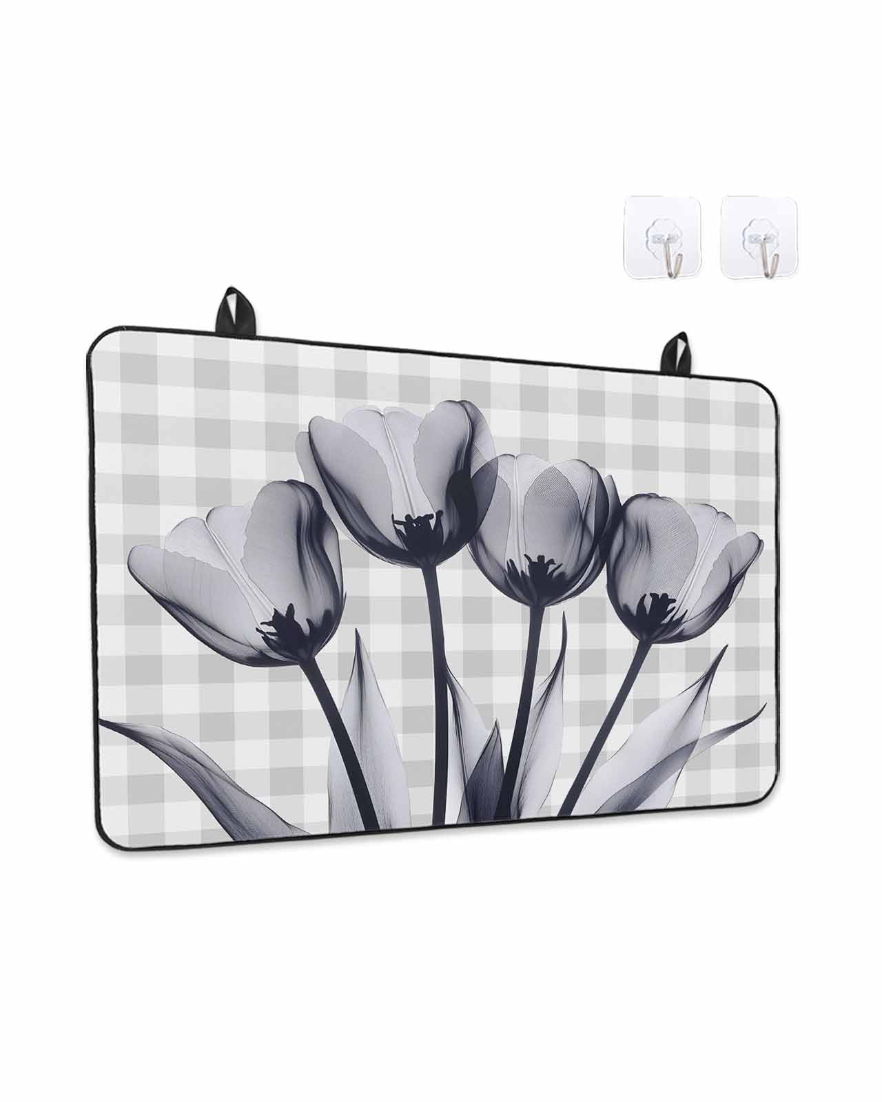 Grey Tulip Stove Top Covers for Electric Stove, Kitchen Glass Ceramic ...