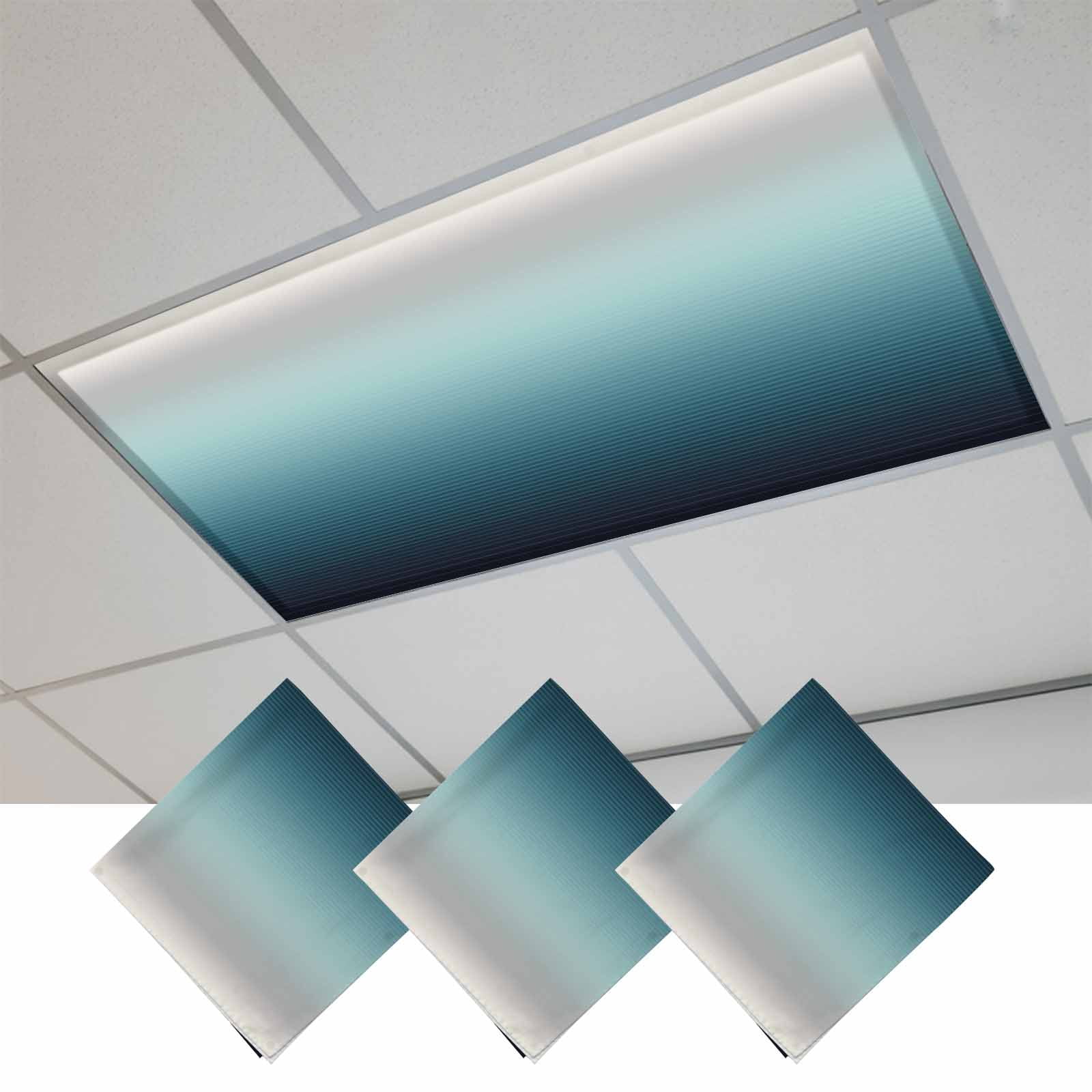 Grey Turquoise Ombre Fluorescent Light Covers, Teal Modern Geometric ...