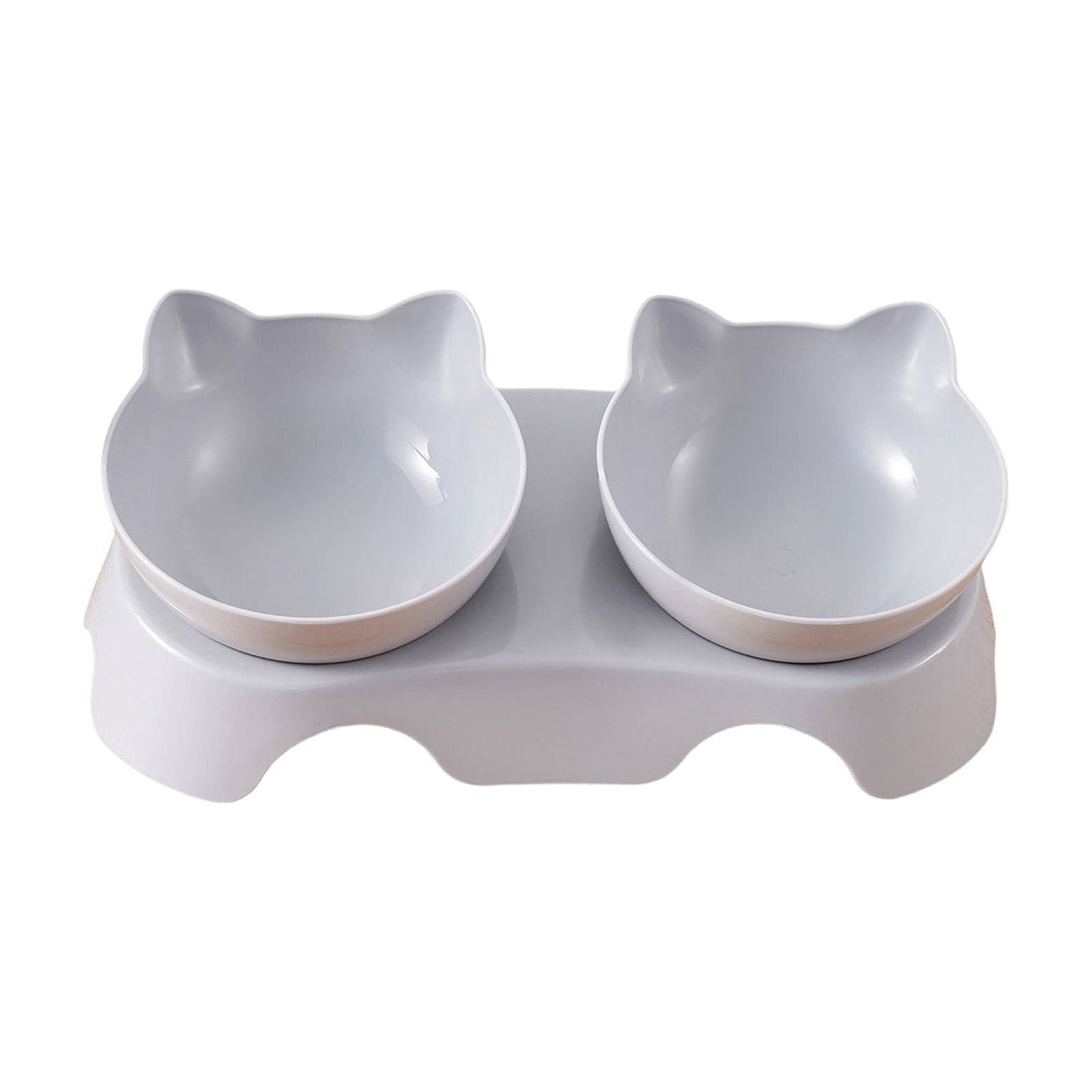 Grey Two In One Pet Bowl For Cats And Dogs Water And Food Neck ...