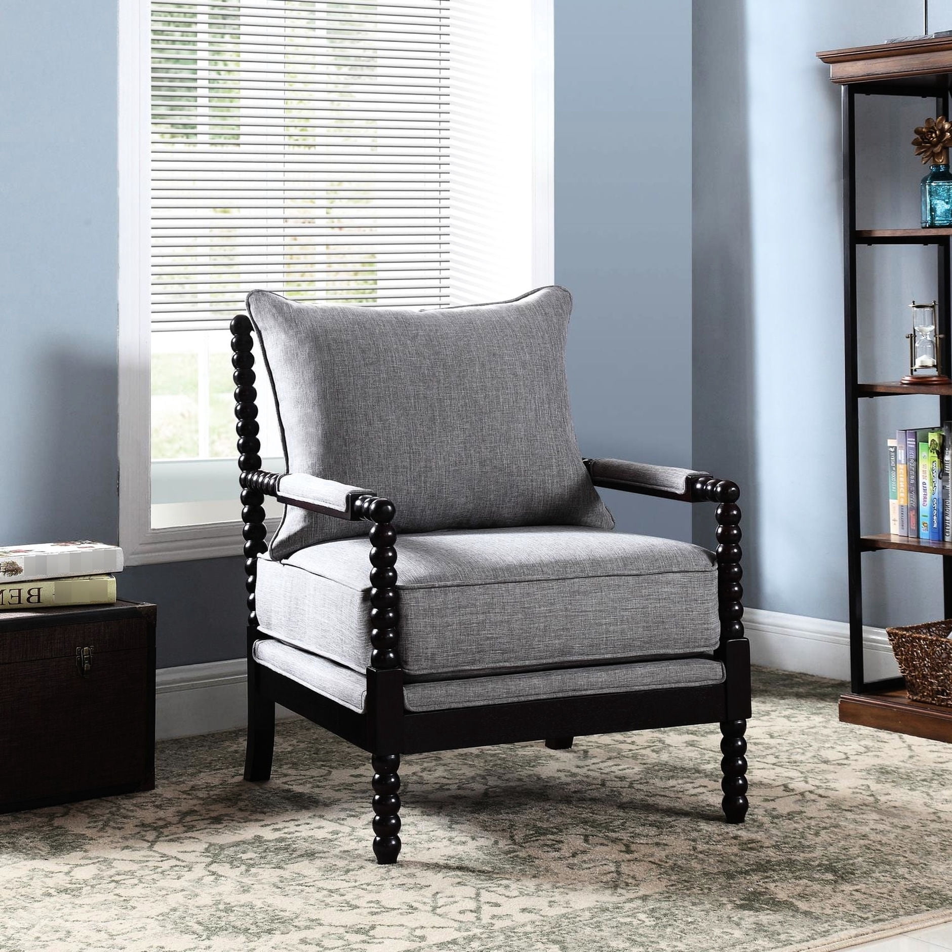 Grey Upholstered Accent Chair | Creates a Chic Look in Rooms ...
