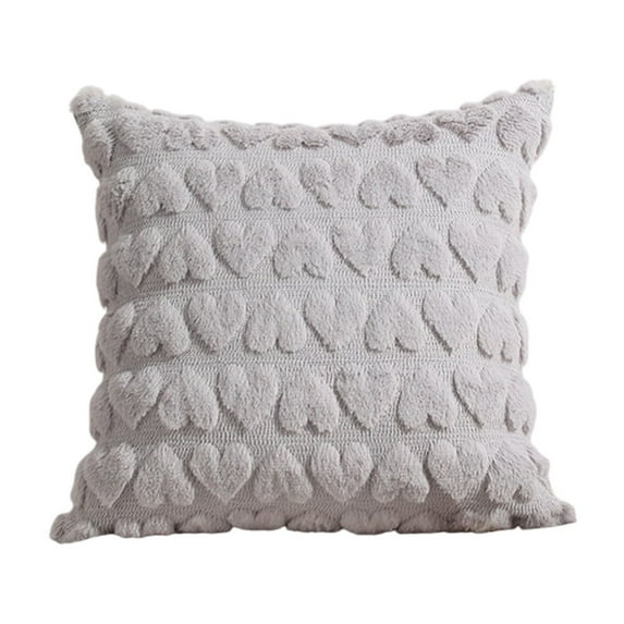 Grey Valentine'S Day Throw Pillow Cover 17.71 X 17.71 Inch Heart Design ...