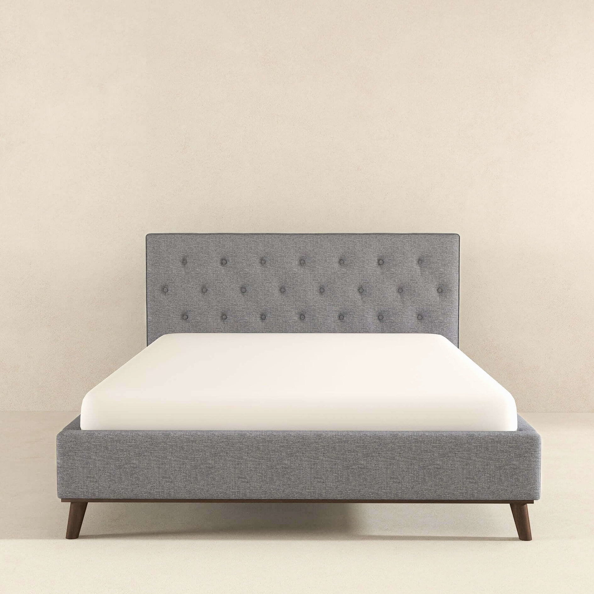 Grey Velvet Bedroom Bed | Vintage Appeal for Mid - century Rooms ...