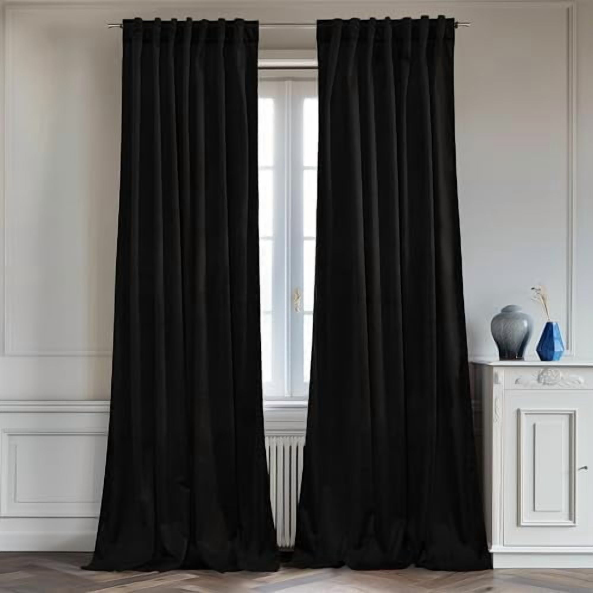 Grey Velvet Curtains 96 inches - Thick Plush Velvet Blackout Drapes ...