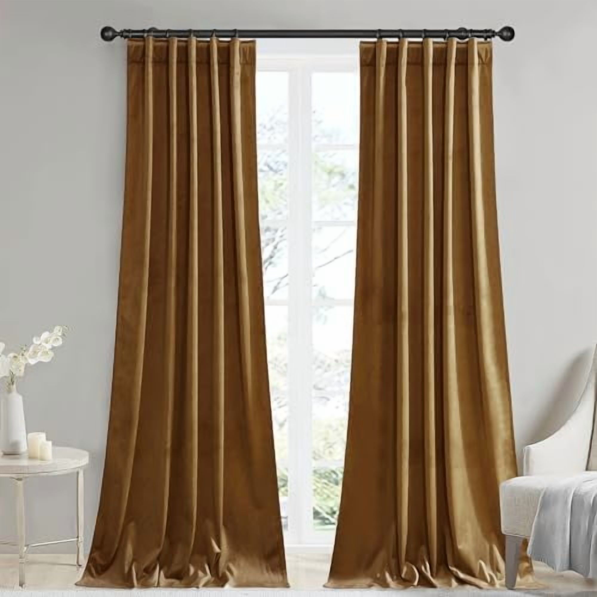 Grey Velvet Curtains 96 inches - Thick Plush Velvet Blackout Drapes ...