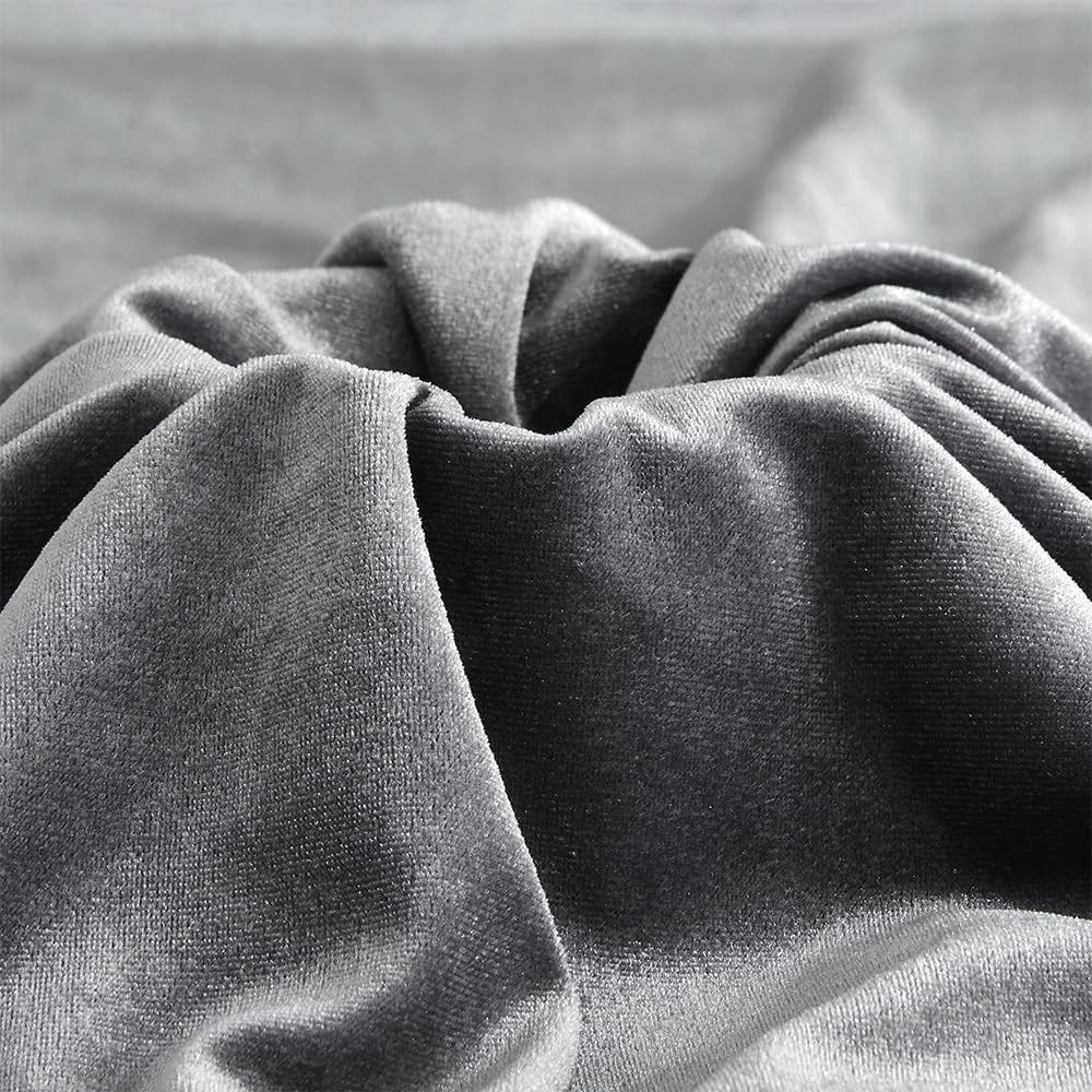 Grey Velvet Fabric By the Yard, 5 Yards 60" Wide Soft Stretchy Velvet ...