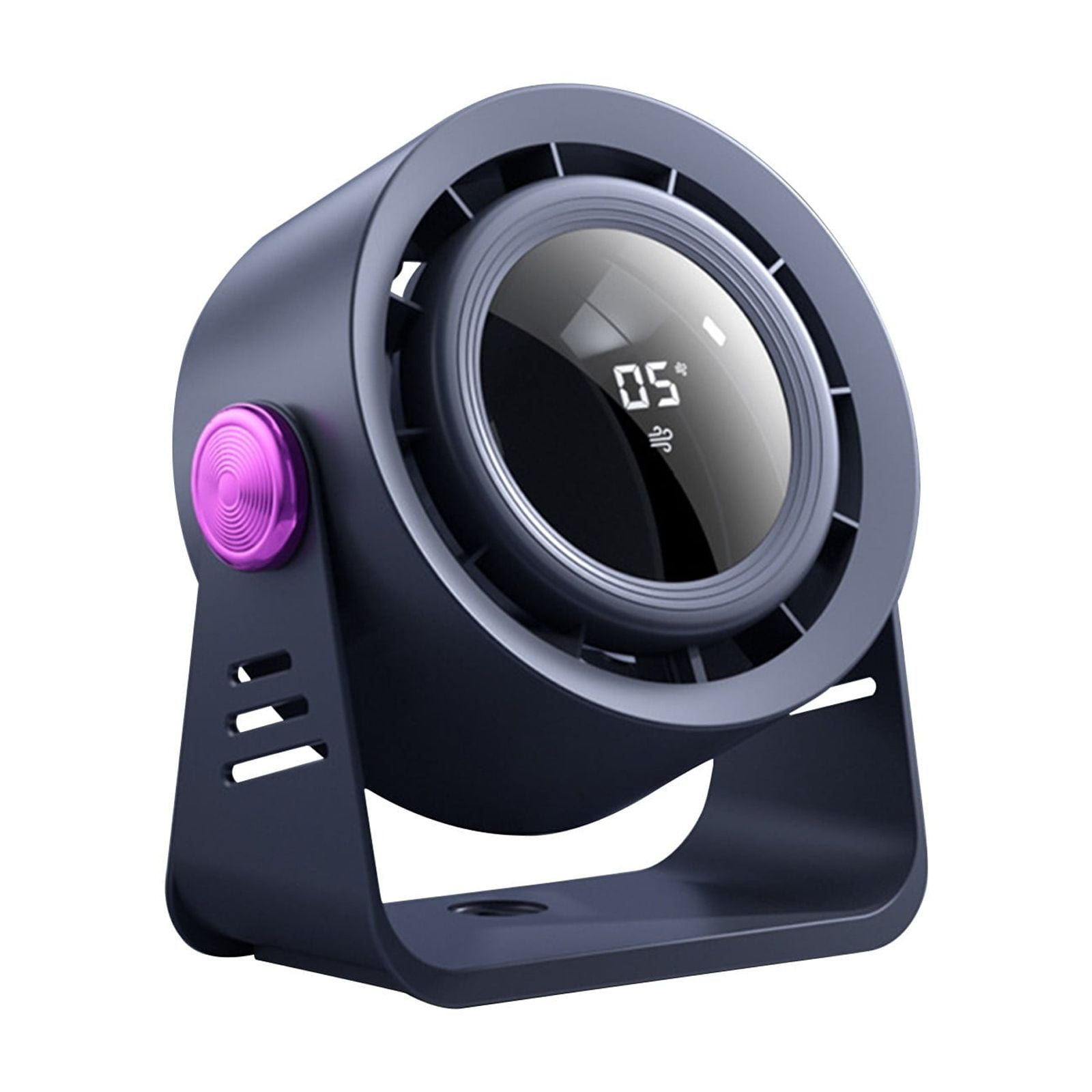 Grey Wall Mountable Desktop Circulating Digital Fan Usb 3600Mah Silent ...