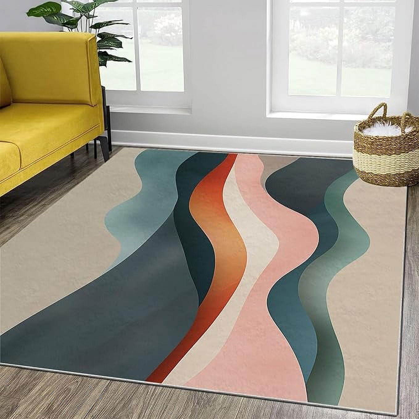 Grey Washable Area Rug For Bedroom, Cover Foldable Rug Non-Slip Soft ...