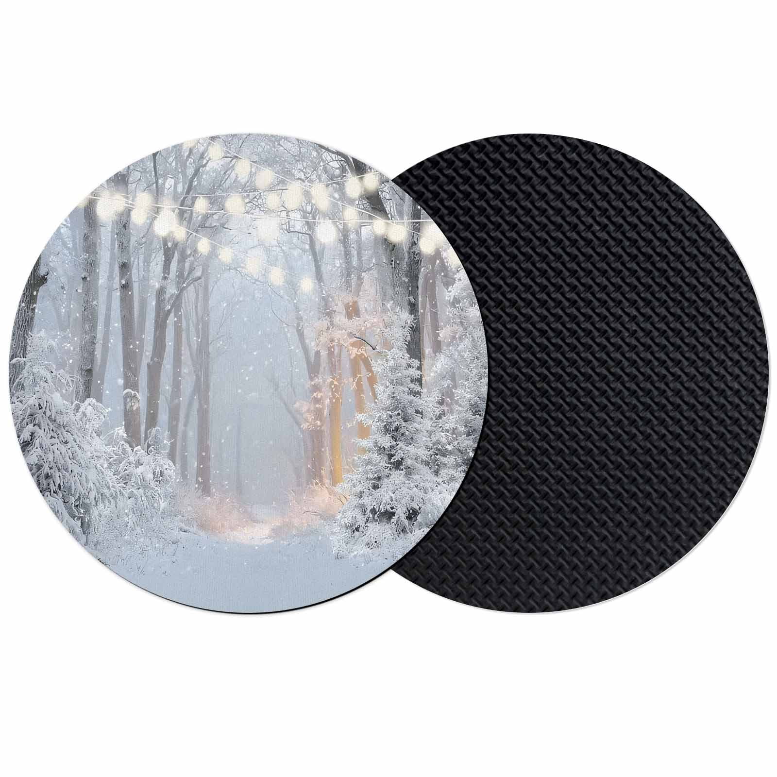 Grey White Christmas Coasters Set of 2, Absorbent Coasters for Drinks ...