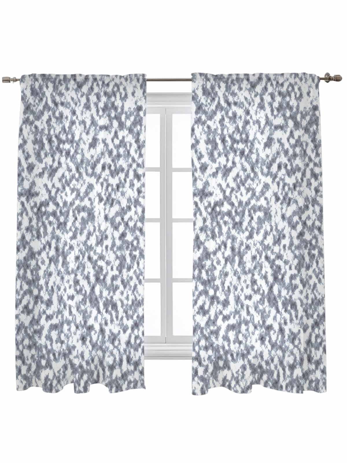 Grey White Curtains 63 Inch Length, Sheer Curtains for Bedroom Living ...