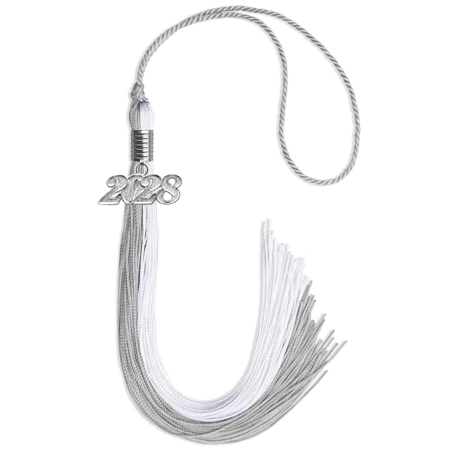 Endea Graduation Grey/White Graduation Tassel with Silver Date Drop ...