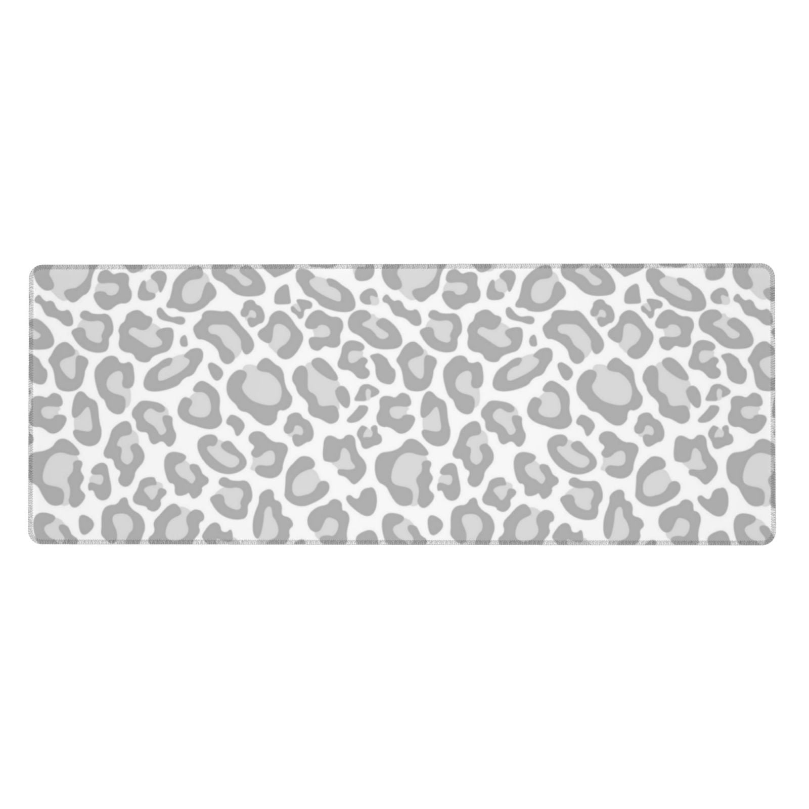 Grey White Leopard Print Mousepad Large Mouse Pad Desk Pad Computer ...